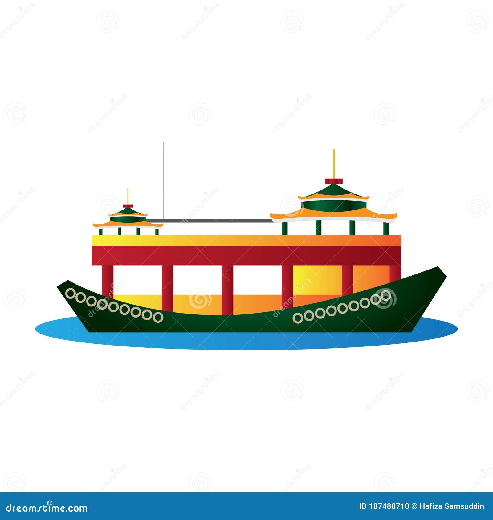 Victoria Harbour Scenery Cartoon Vector | CartoonDealer.com #63059367