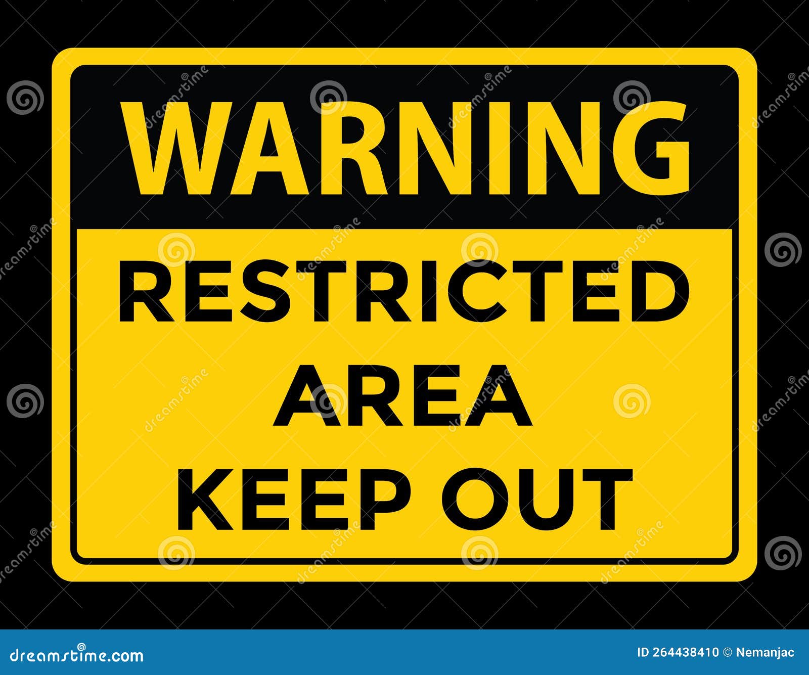 Warning restricted area stock illustration. Illustration of hazard ...