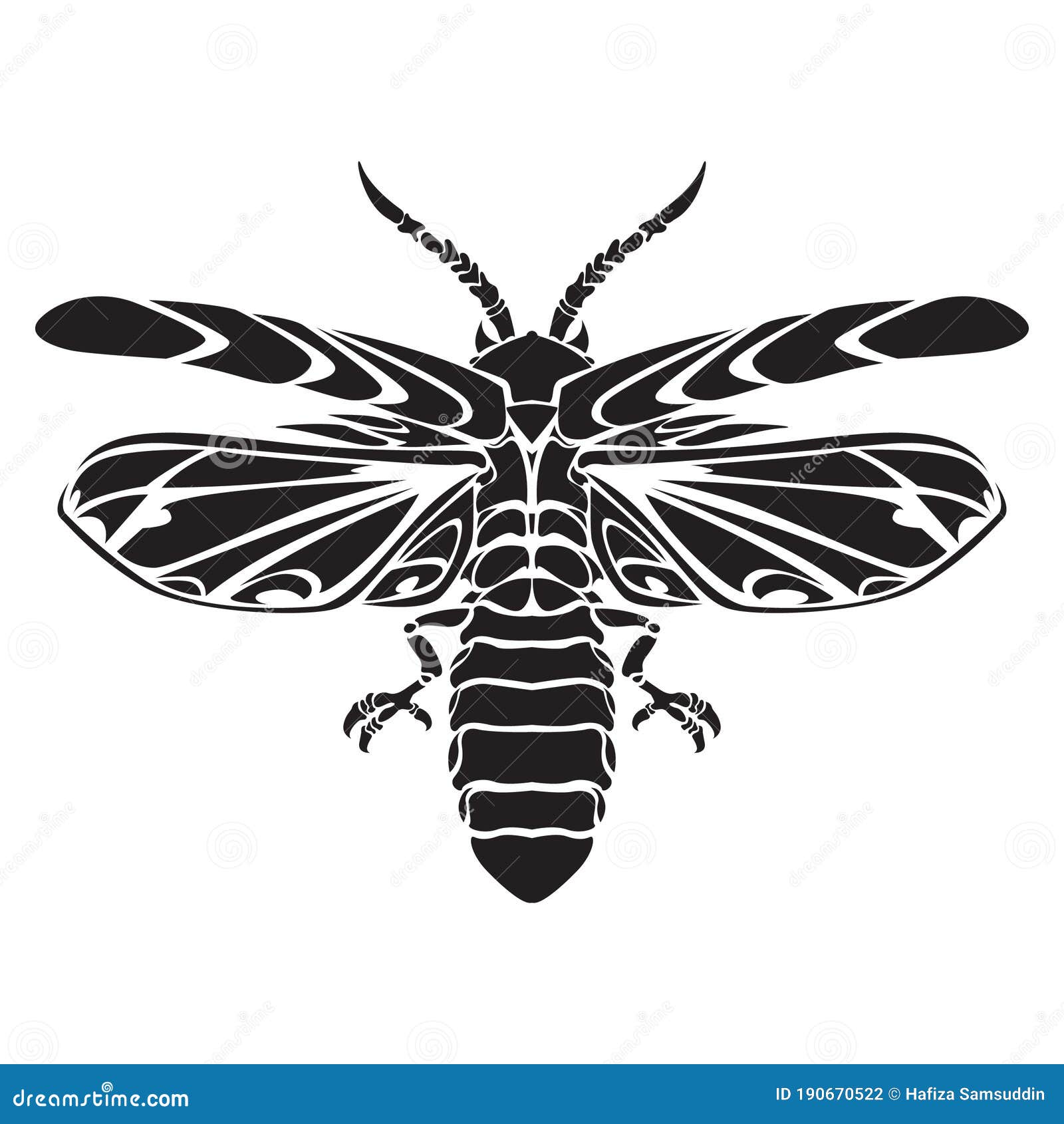 Print stock vector. Illustration of wings, wasp, flies - 190670522