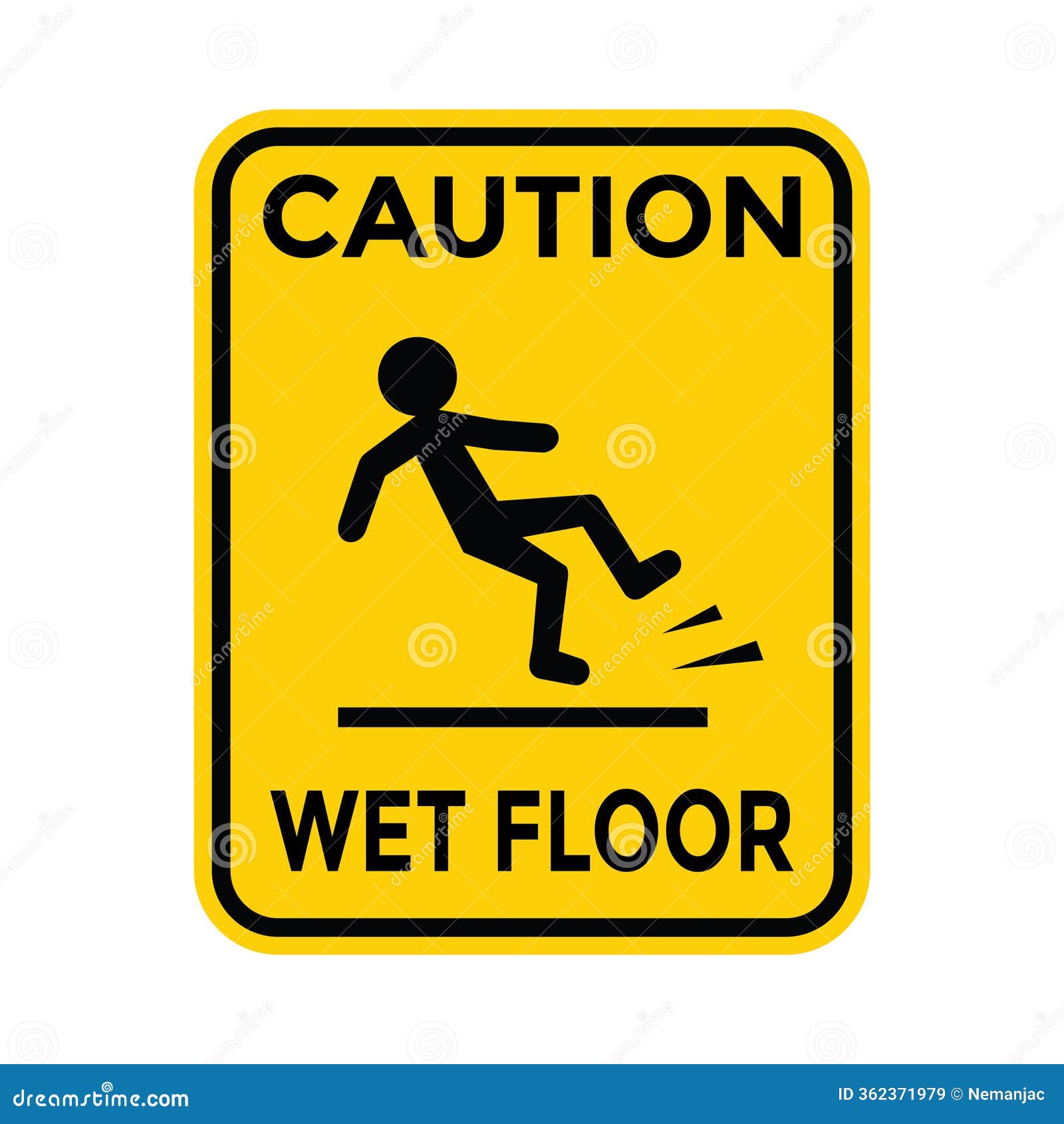 Wet Floor Caution Sign. Danger Of Slipping Stock Image | CartoonDealer ...