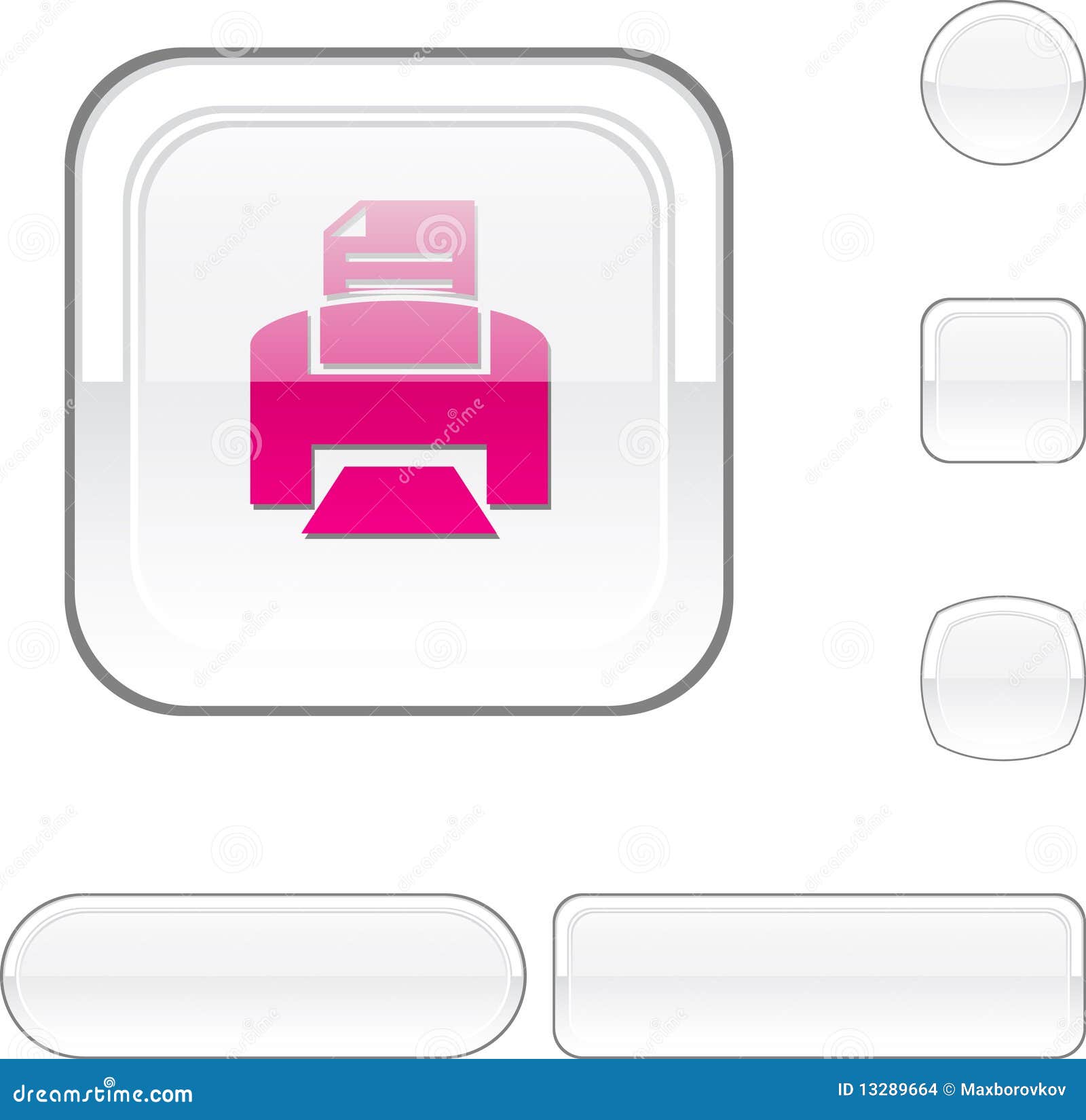 Print white button. stock vector. Illustration of modern - 13289664