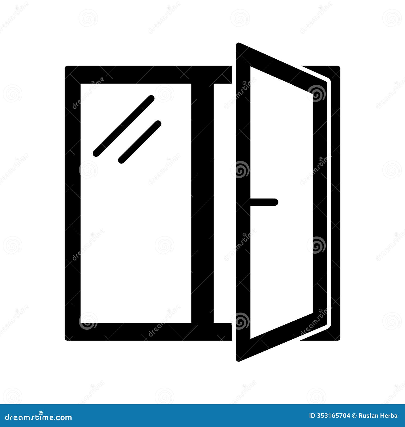 Window Open Icon Vector. House Exterior. Vector Logo. Modern Window ...