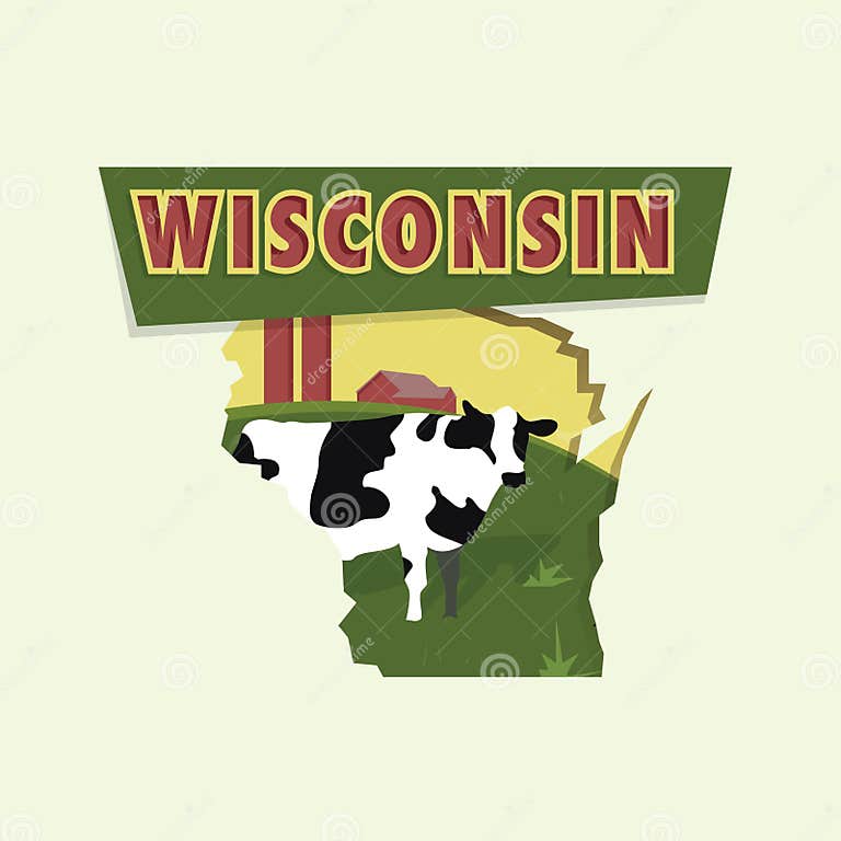 Print stock illustration. Illustration of states, wisconsin - 186833706