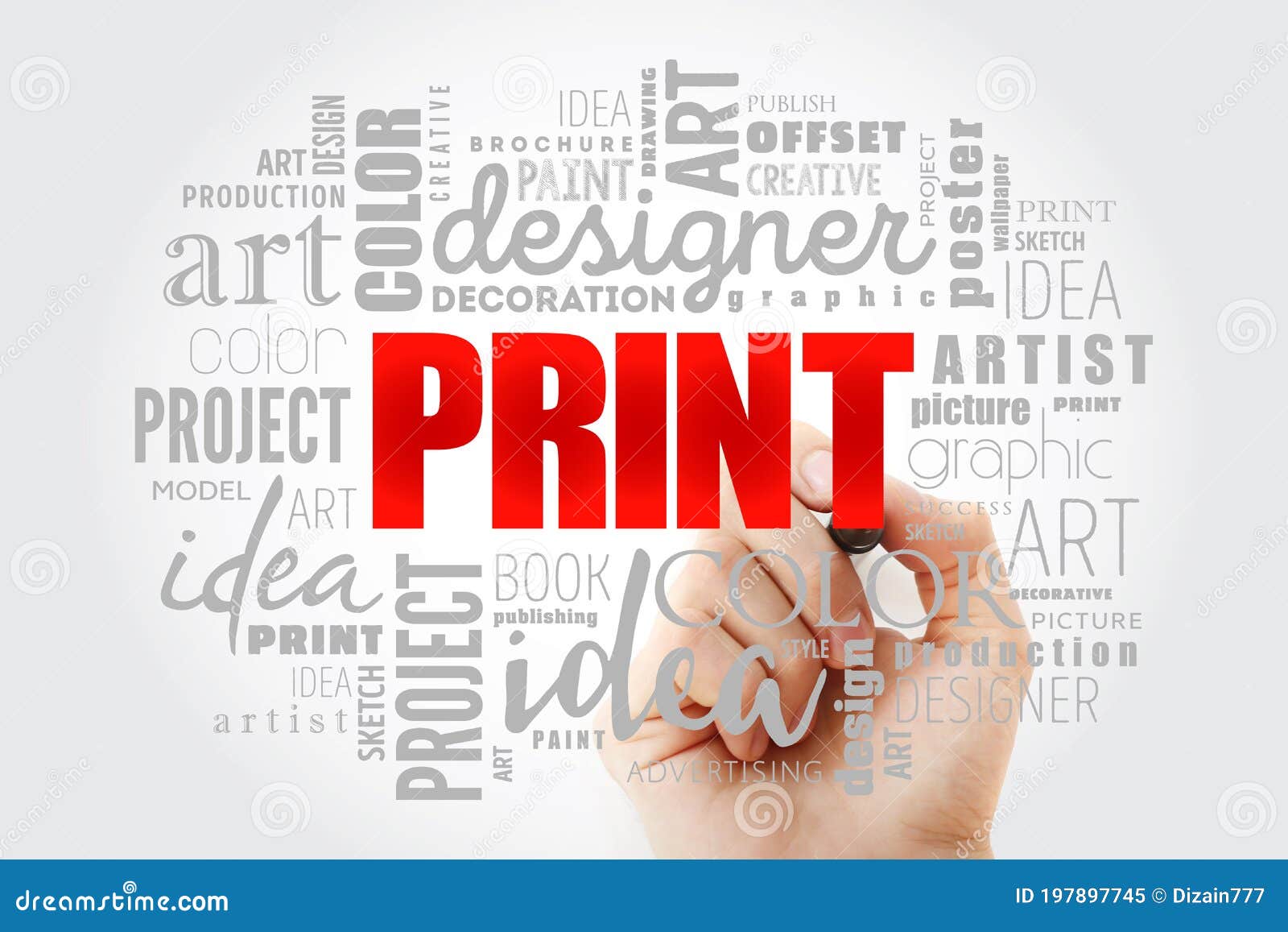 PRINT word cloud concept stock illustration. Illustration of pattern ...