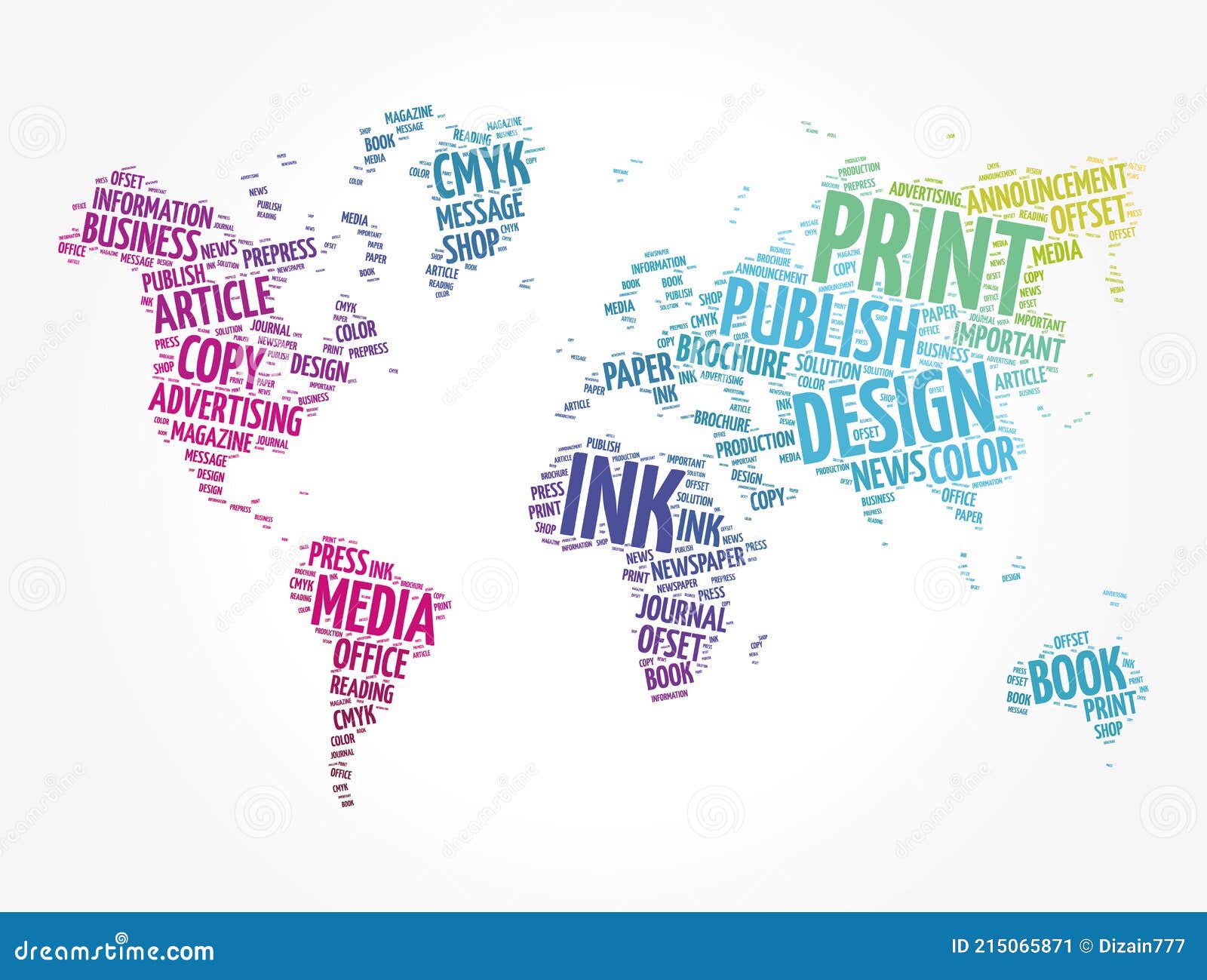 PRINT Word Cloud in Shape of World Map, Creative Business Concept ...