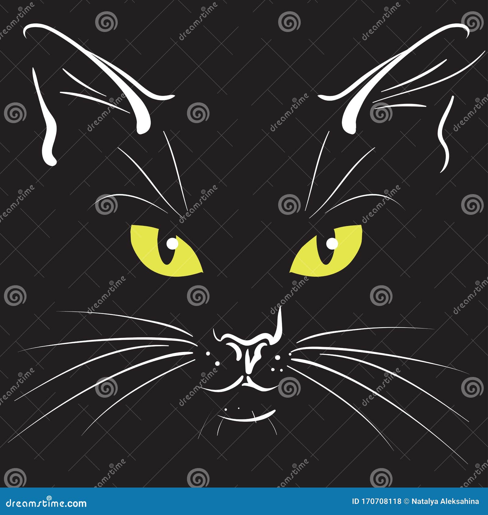 Cats Eyes In Darkness Realistic Vector Illustration | CartoonDealer.com ...