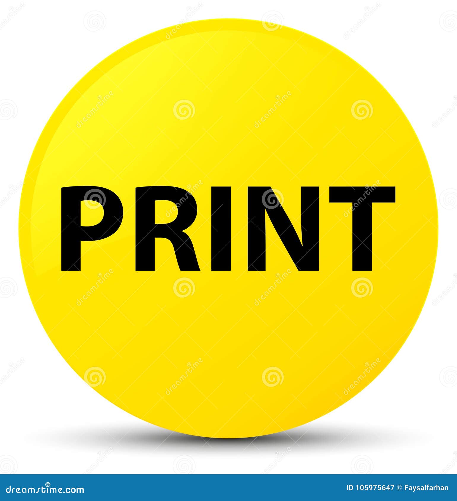 Print yellow round button stock illustration. Illustration of print ...