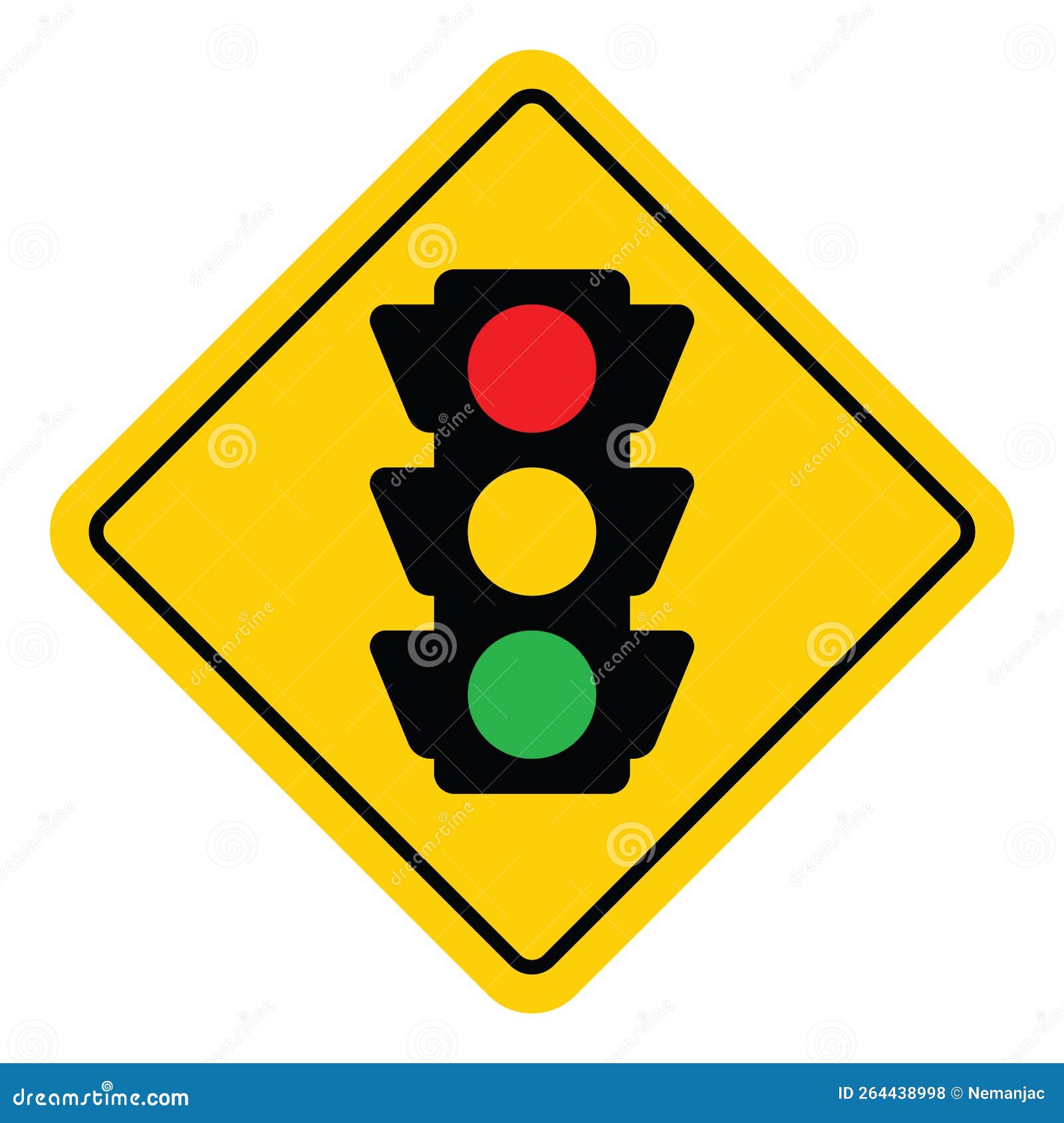 Yellow traffic sign stock illustration. Illustration of front - 264438998