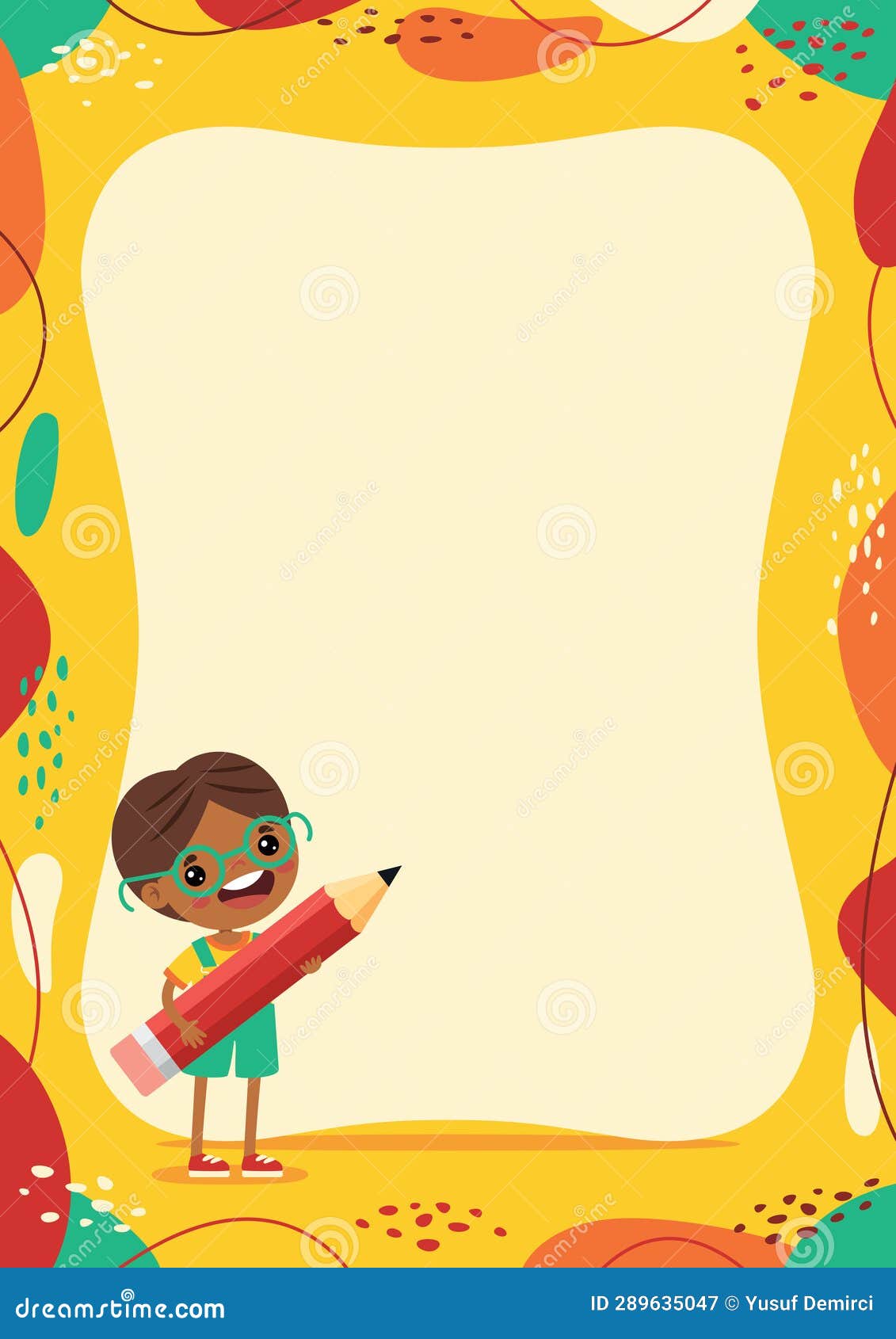 Printable Blank Page Template for Notes Stock Illustration ...