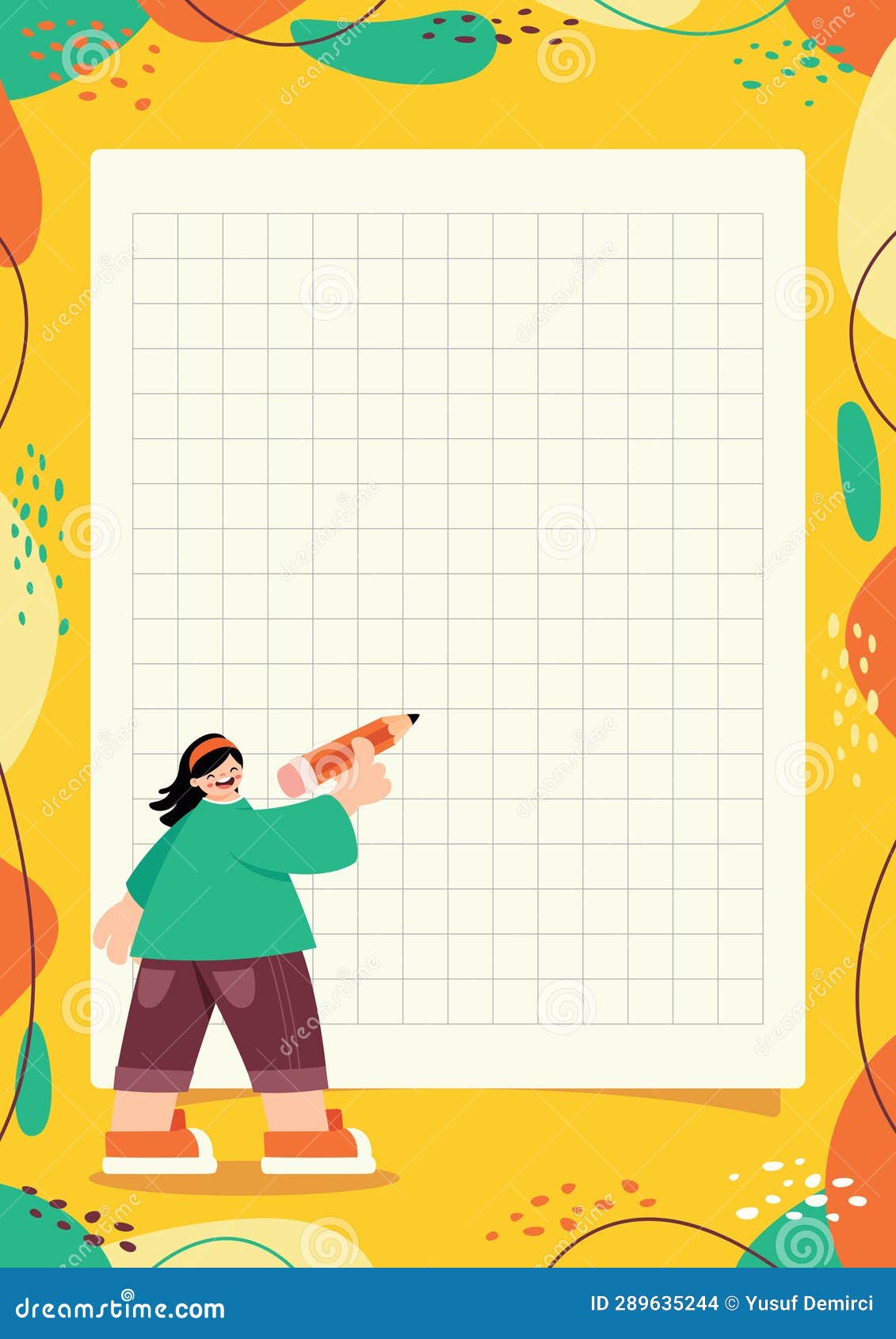 Printable Blank Page Template for Notes Stock Illustration ...