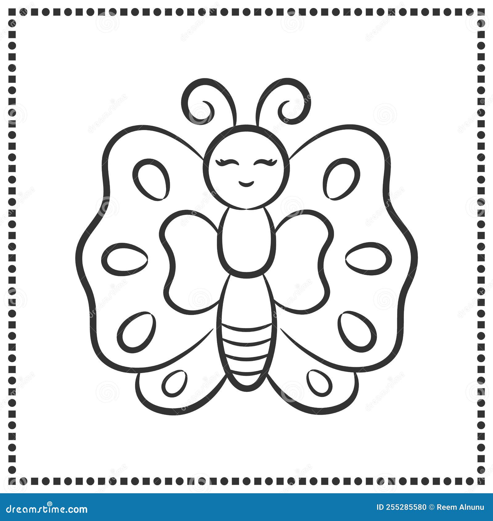 Printable Butterfly Sketch for Coloring Stock Vector - Illustration of ...