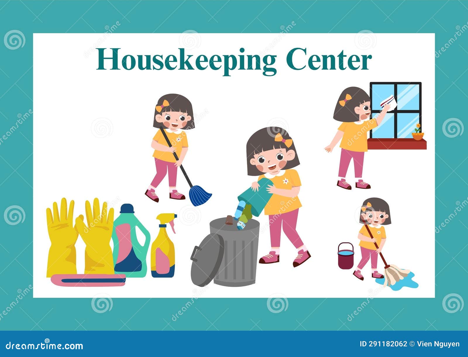 Printable Center Sign, Housekeeping Center Stock Illustration ...