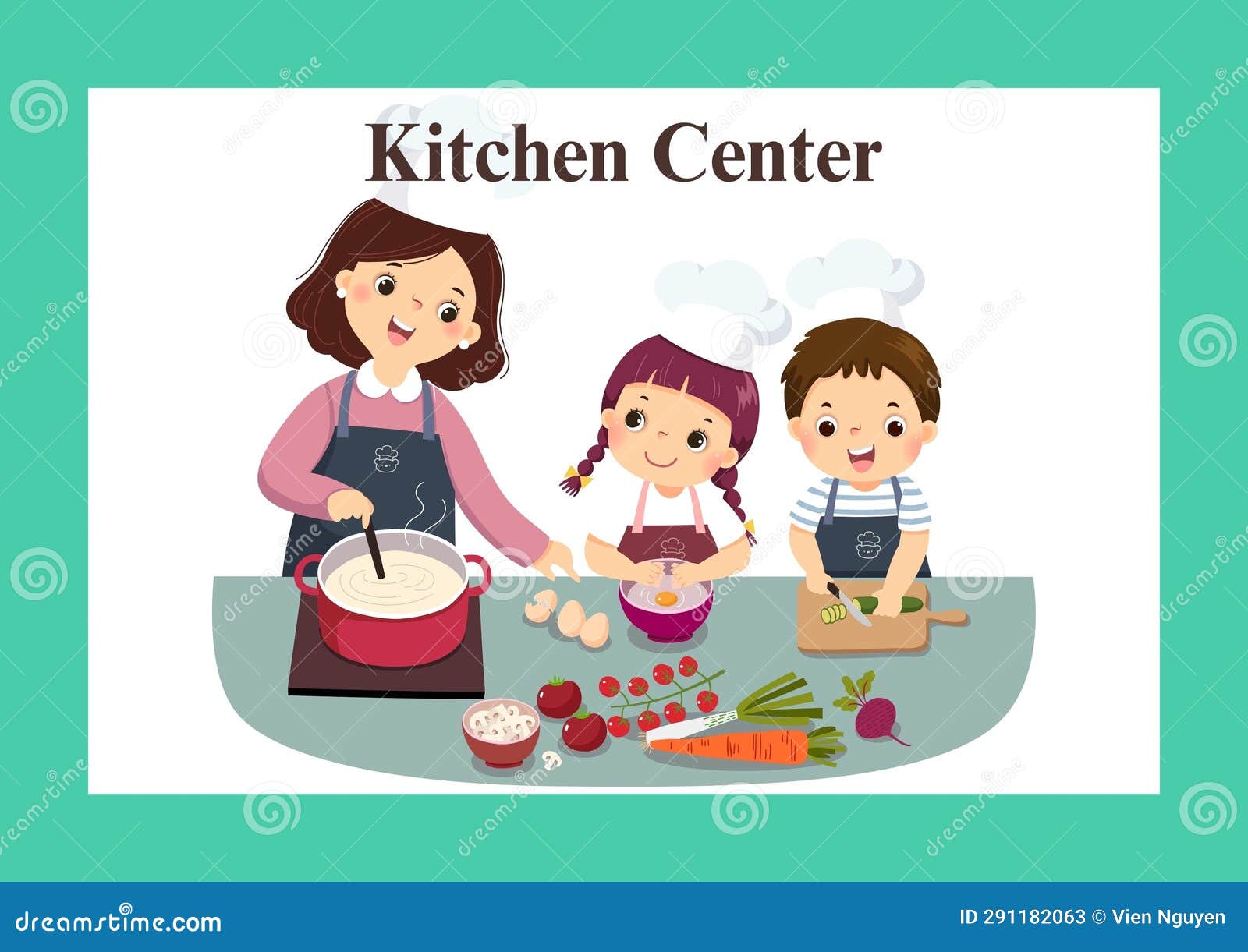 Printable Center Sign, Kitchen Center Stock Illustration - Illustration ...
