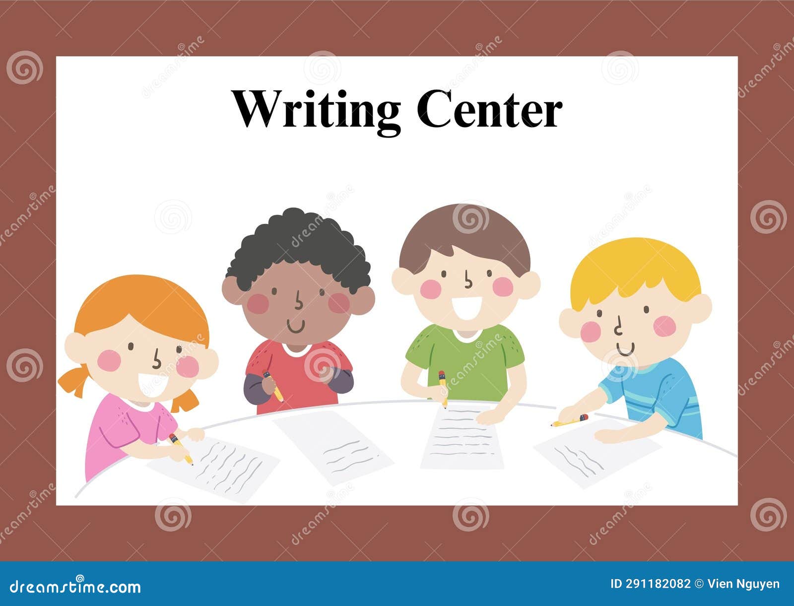 Printable Center Sign, Writing Center Stock Illustration - Illustration ...