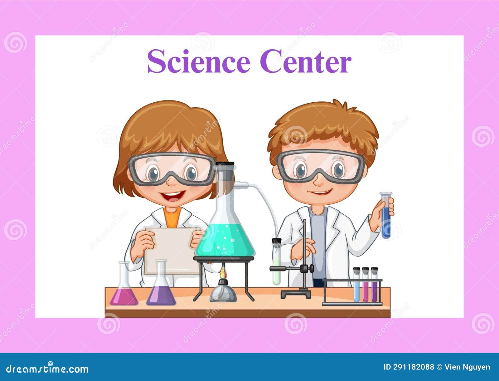 Printable Center Sign, Science Center Stock Illustration - Illustration ...