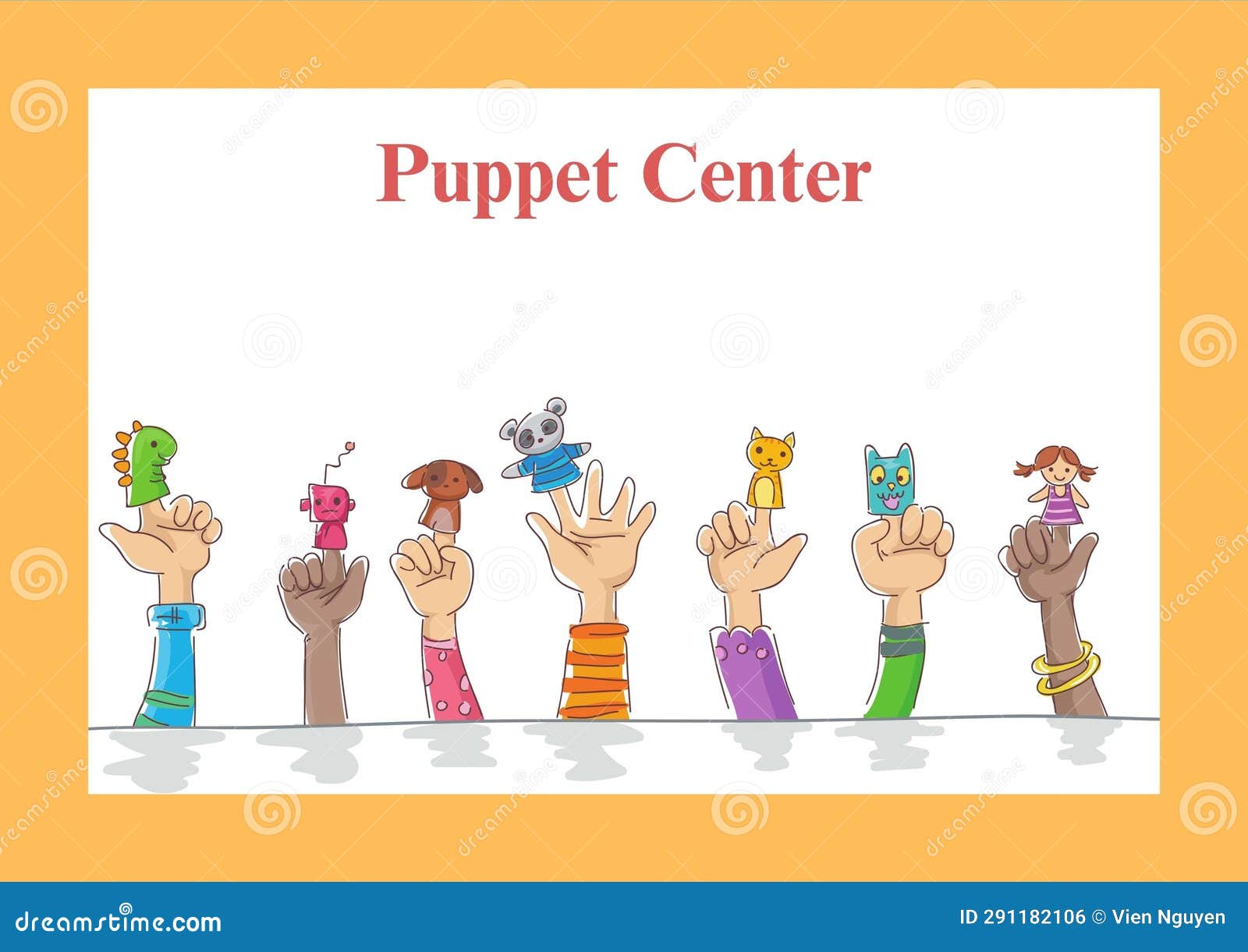 Printable Center Sign, Puppet Center Stock Illustration - Illustration ...