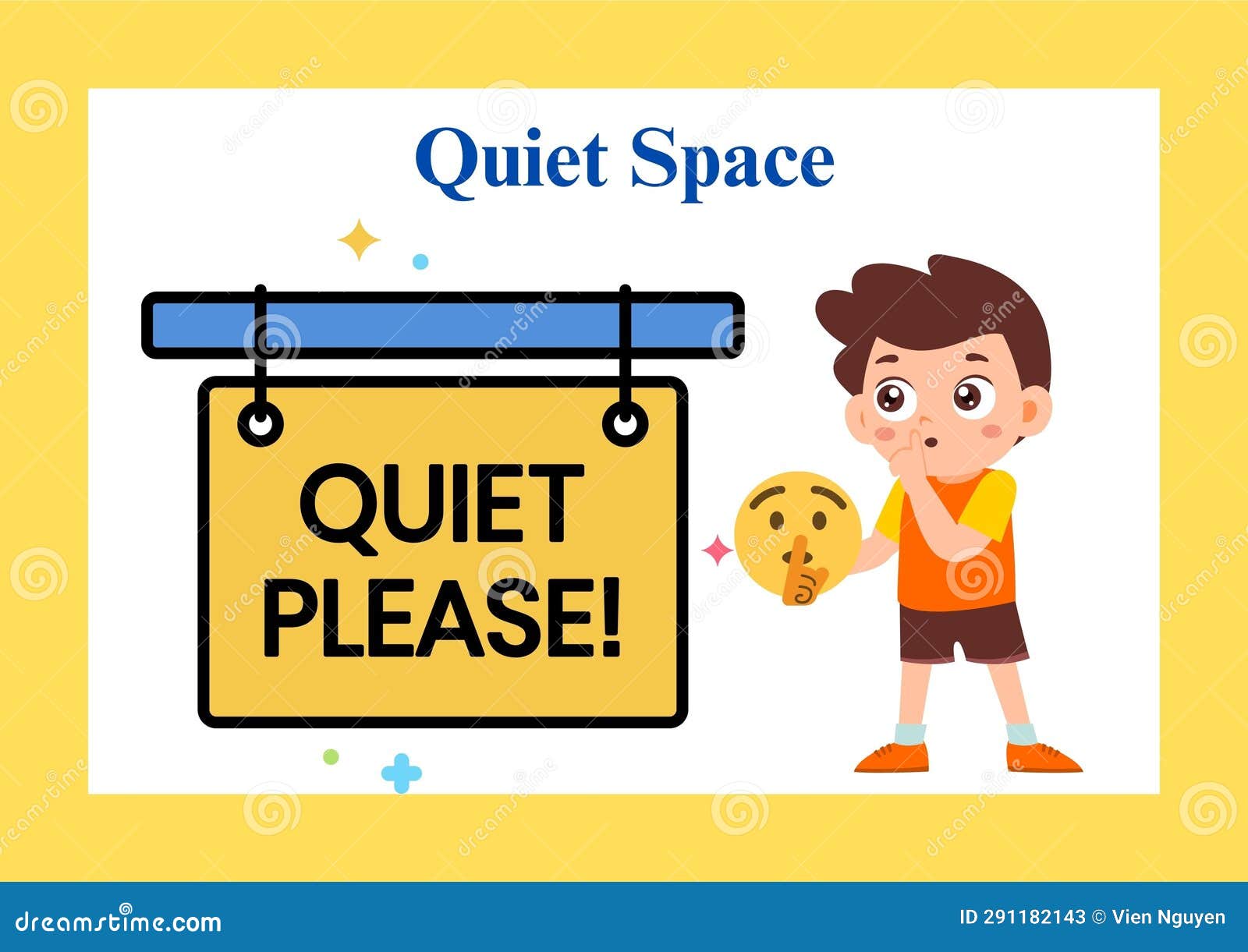Printable Center Sign, Quiet Space Stock Illustration - Illustration of ...