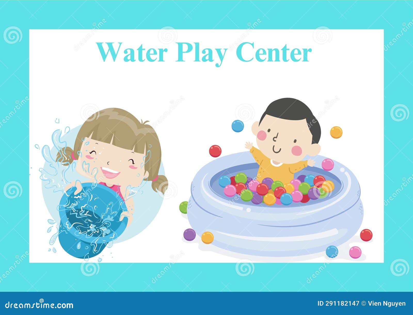 Printable Center Sign, Water Play Center Stock Illustration ...