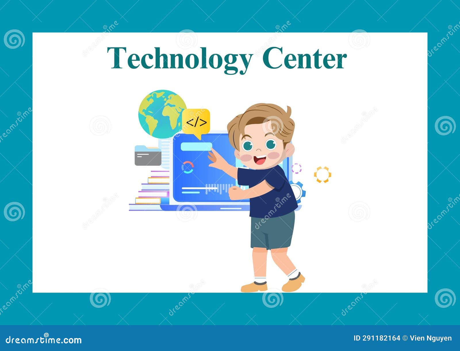 Printable Center Sign, Technology Center Stock Illustration ...