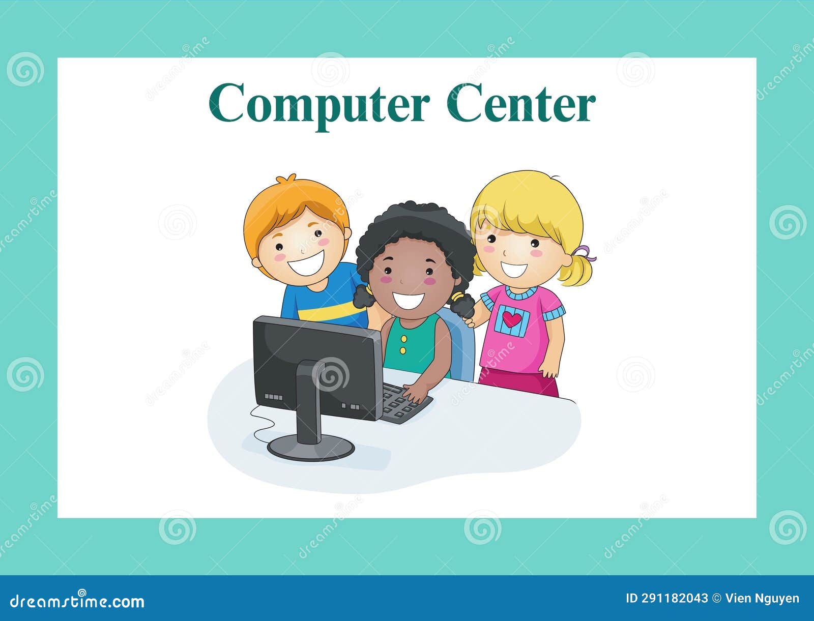 Printable Center Sign, Computer Center Stock Illustration ...