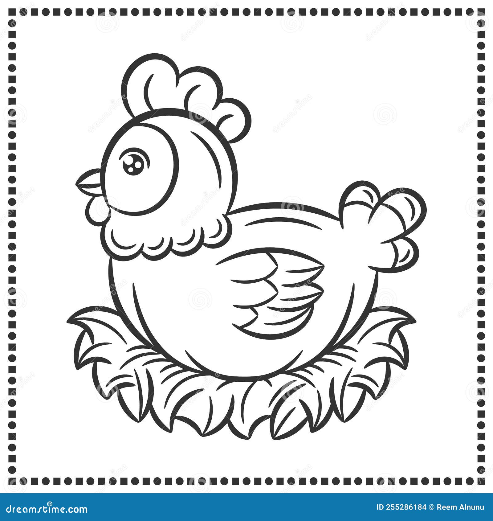 Printable Chicken Sketch for Coloring Stock Vector - Illustration of ...