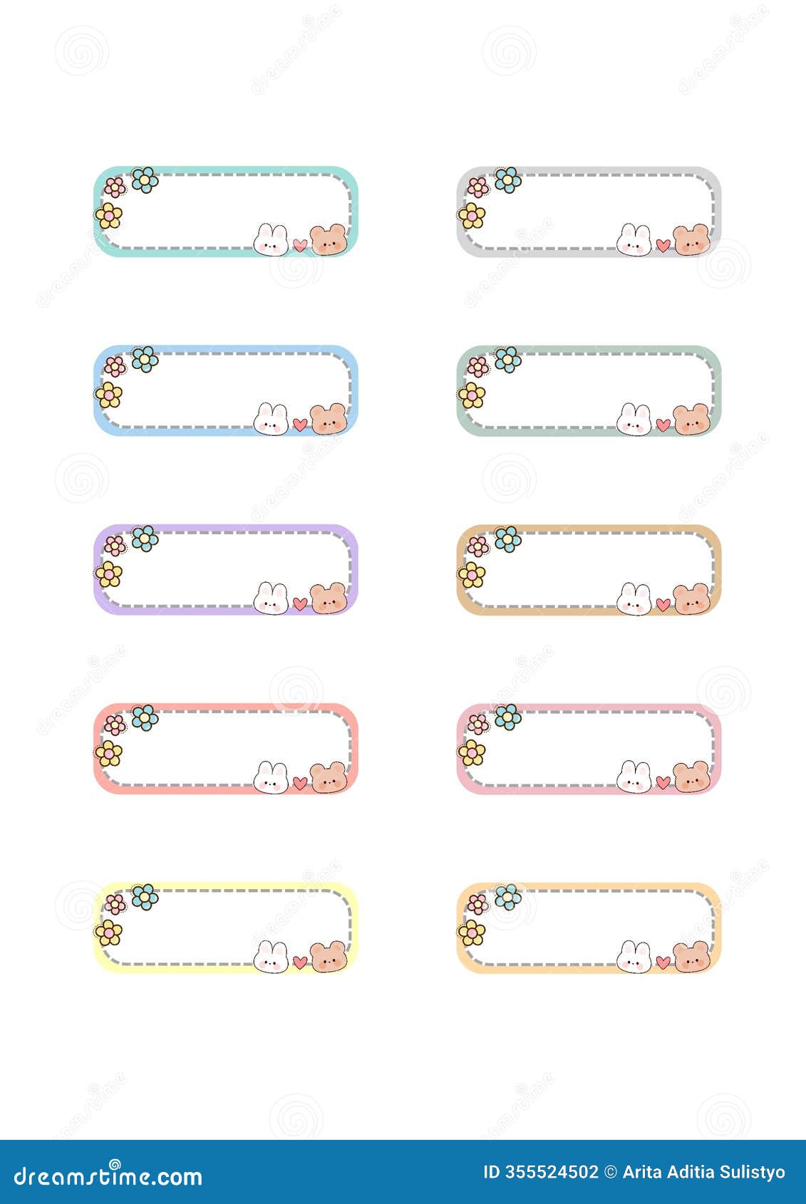 Printable Colorful Sticker Labels Design Template Stock Illustration ...