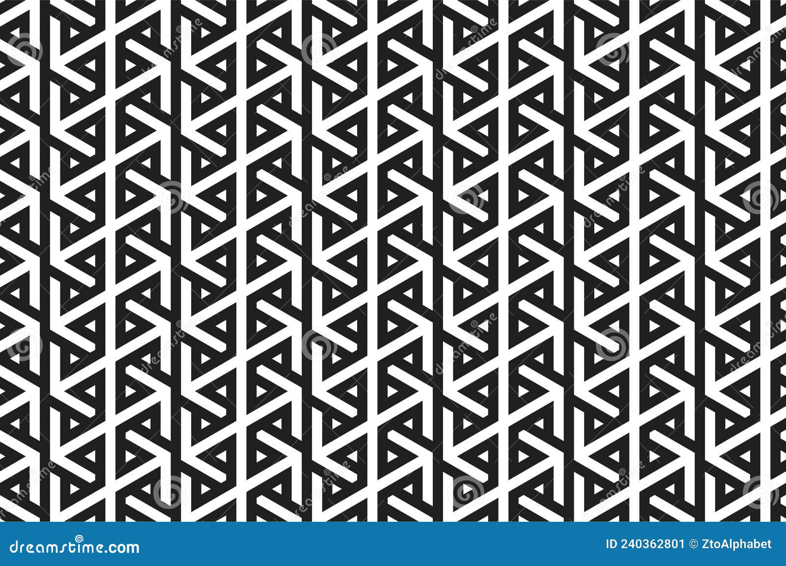 Hexagonal Pattern Monochrome Seamless Lines Vector Stock Vector ...
