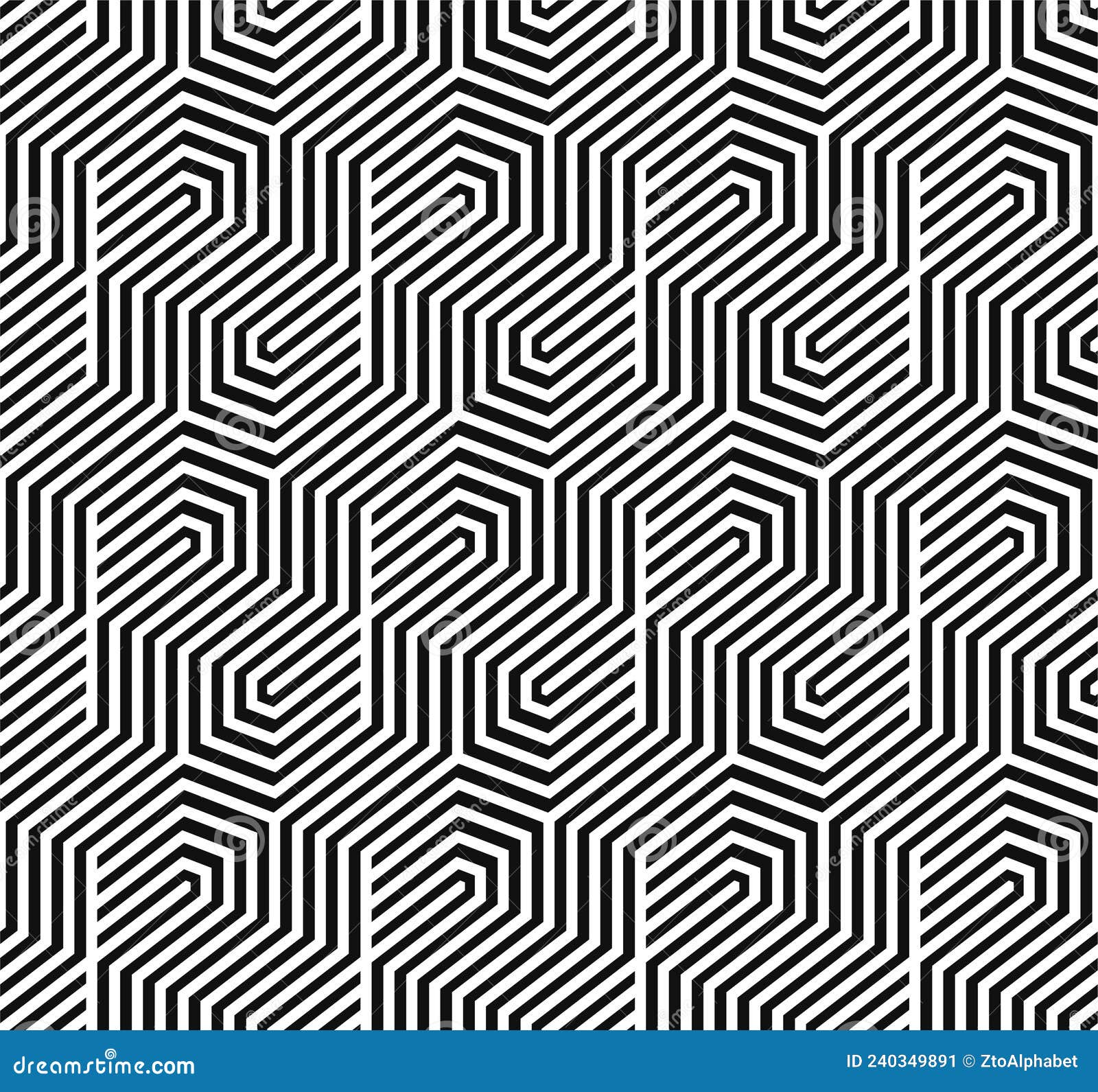 Hexagon Pattern Seamless Line Vector Stock Vector - Illustration of ...