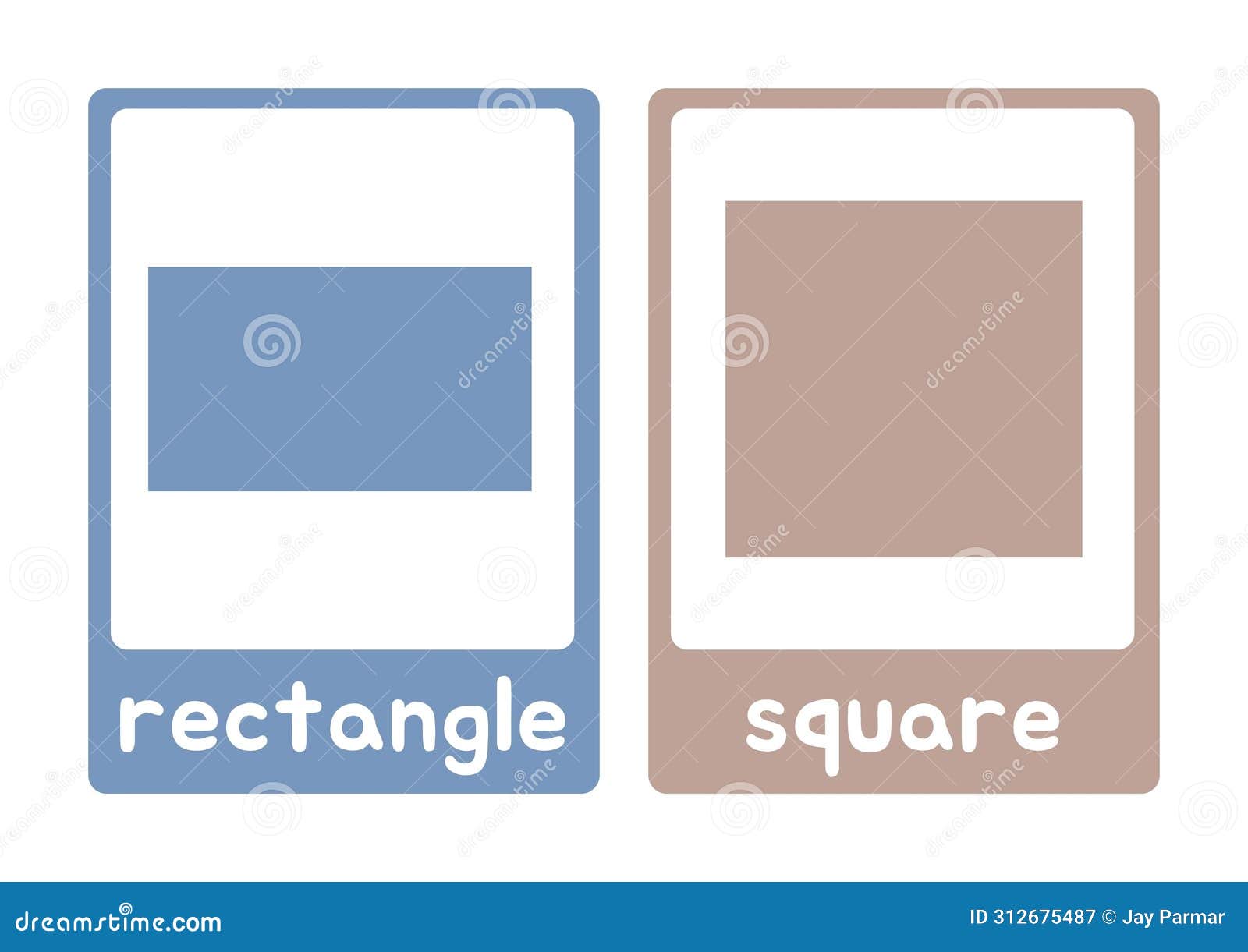Printable 2D Shapes Flashcard - 2 Stock Illustration - Illustration of ...
