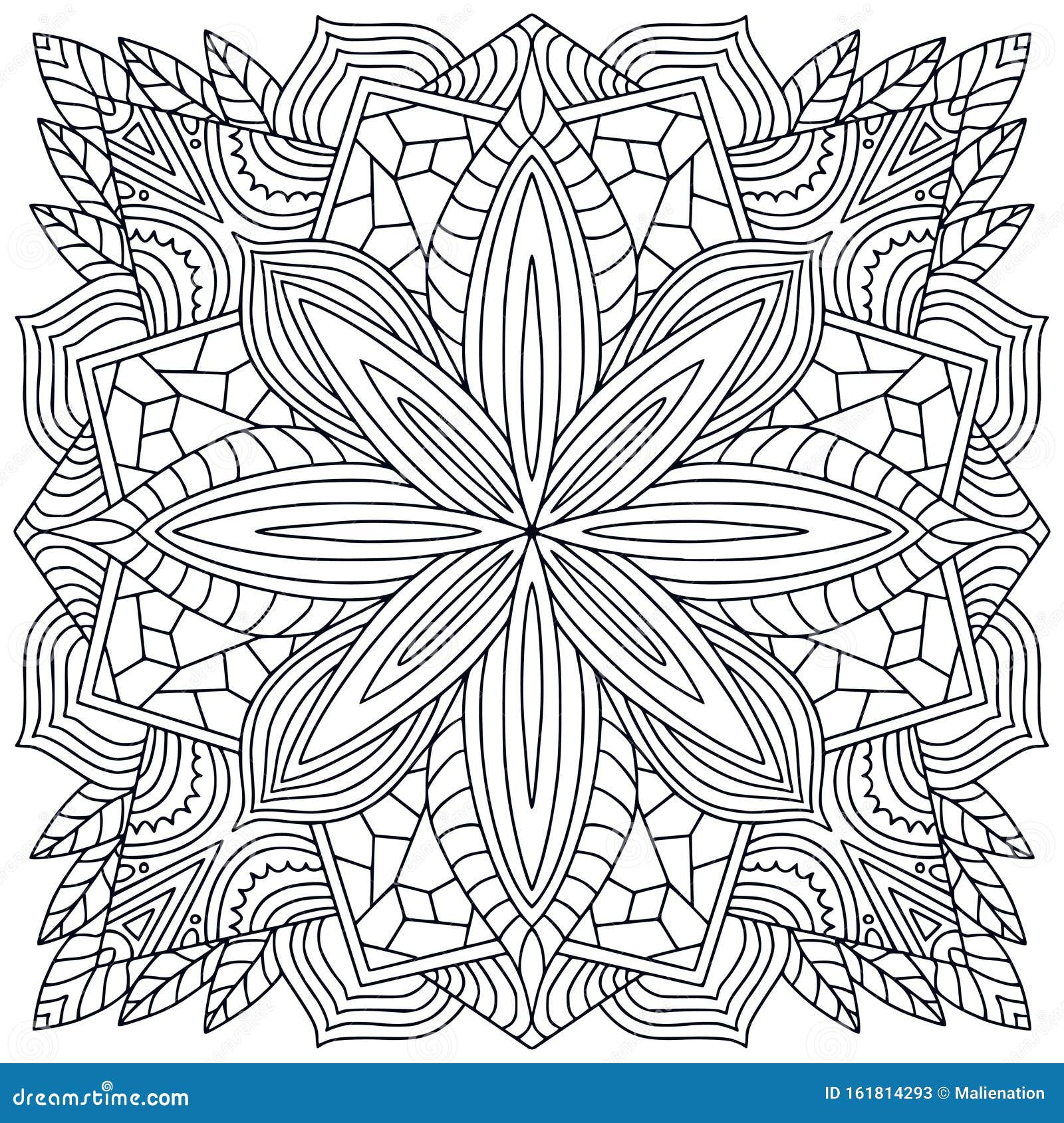 Printable Floral Pattern. Coloring Book Page Background. Ornamental ...