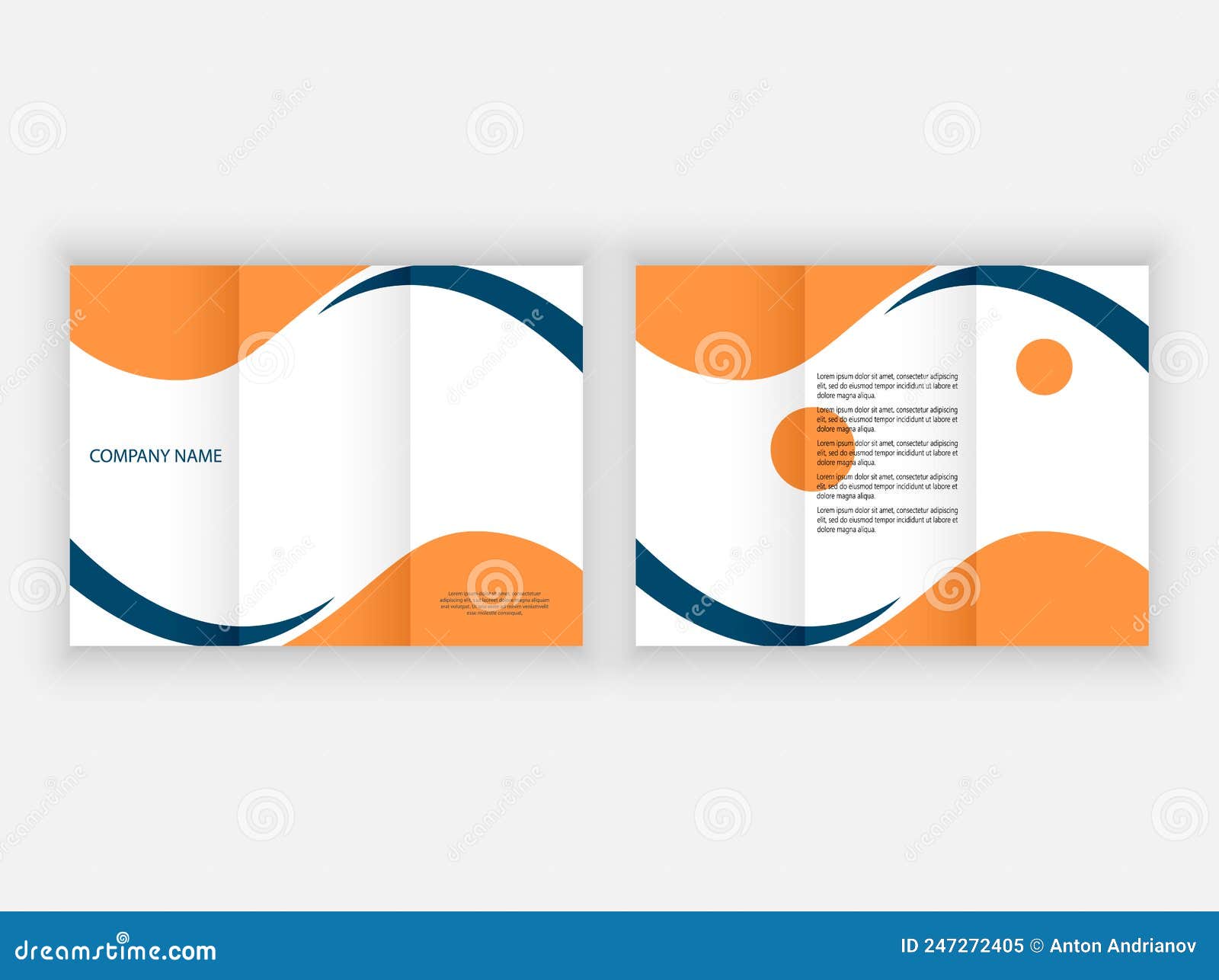 Folding Booklet with Waves. Vector Graphics Stock Vector - Illustration ...