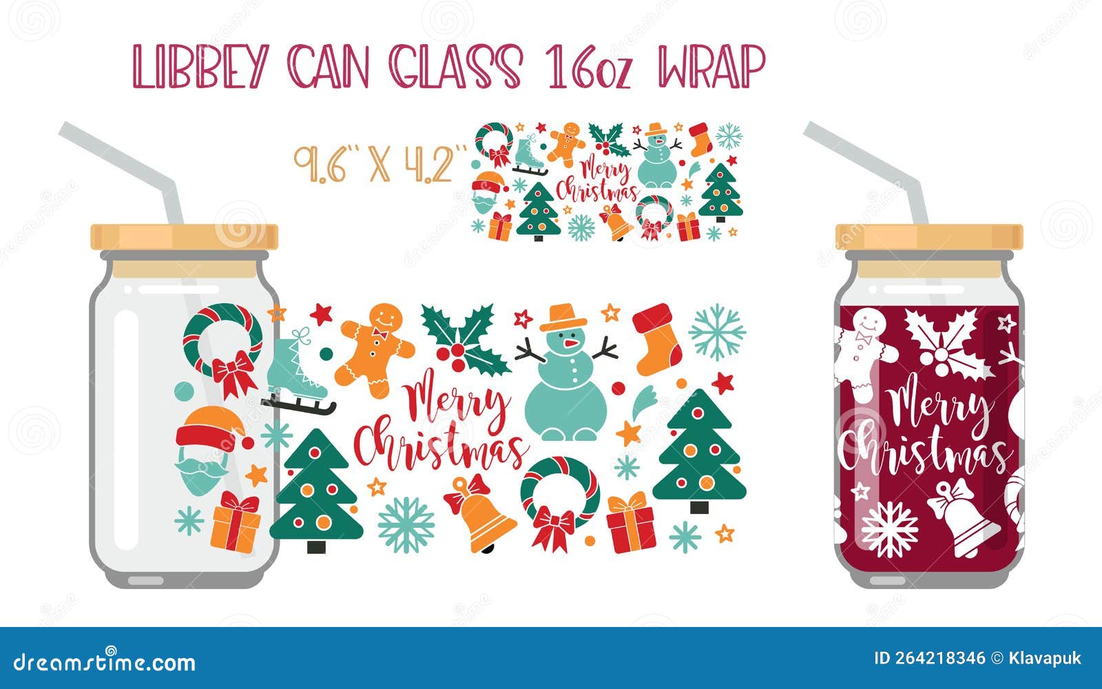 Printable Full Wrap for Libby Class Can. a Pattern with Christmas ...