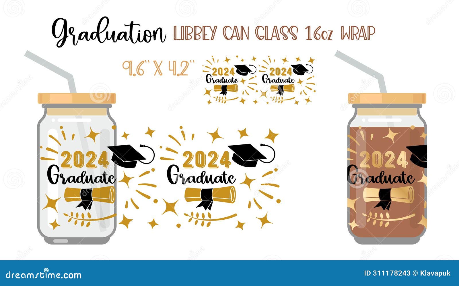 Printable Full Wrap for Libby Class Can. a Pattern with Graduate ...