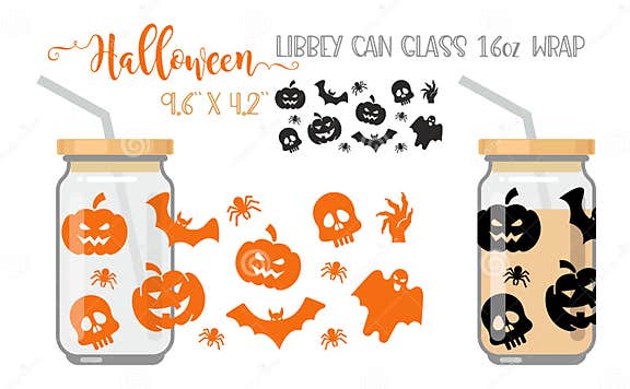 Printable Full Wrap for Libby Class Can. a Pattern with Helloween ...