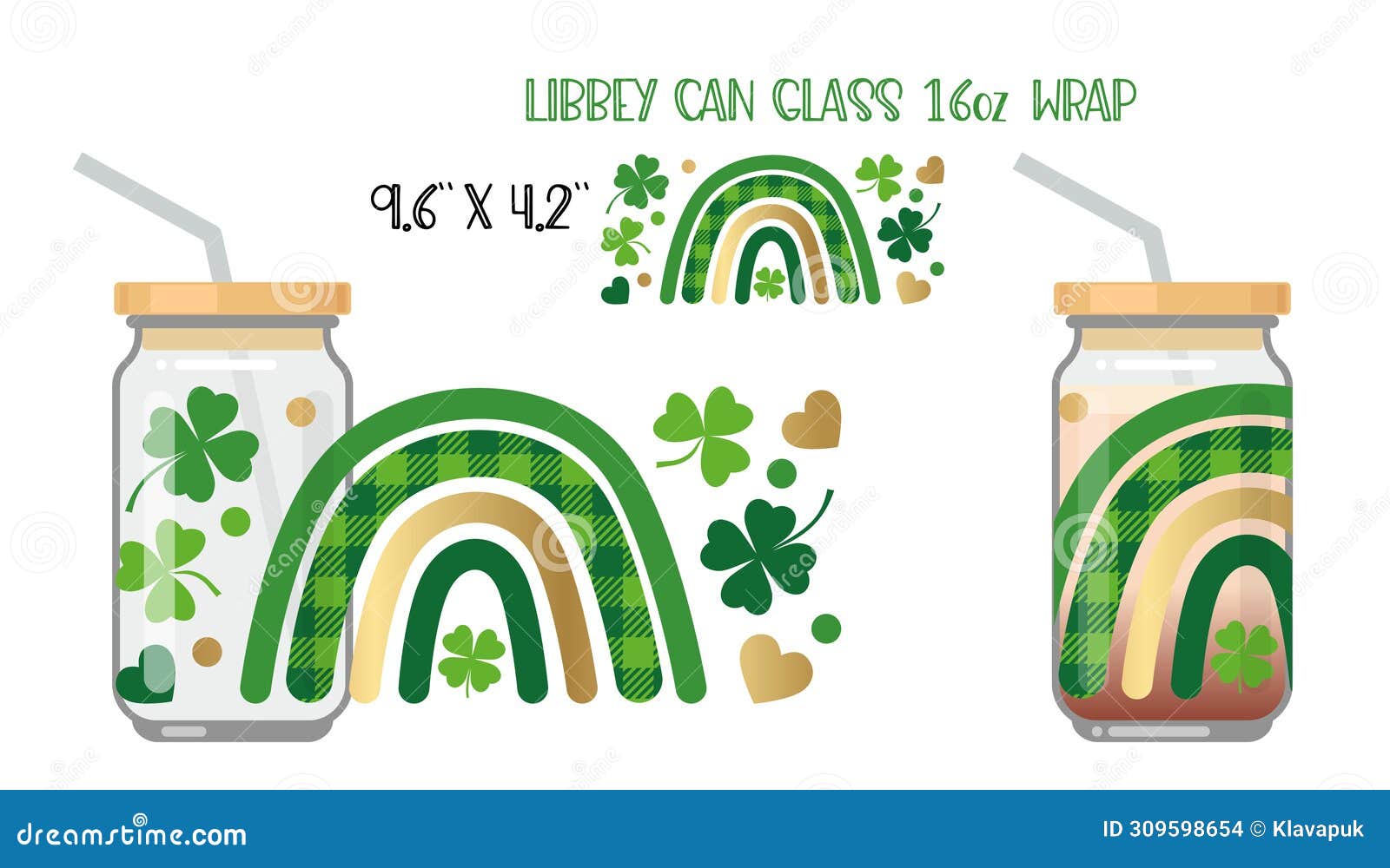 Printable Full Wrap for Libby Class Can. a Pattern with St Patricks Day ...