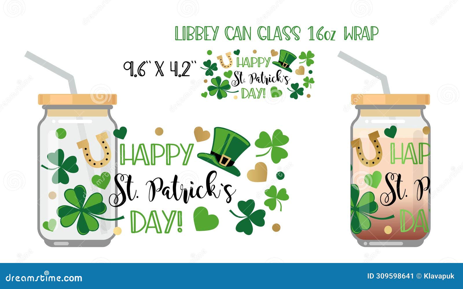 Printable Full Wrap for Libby Class Can. a Pattern with St Patricks Day ...