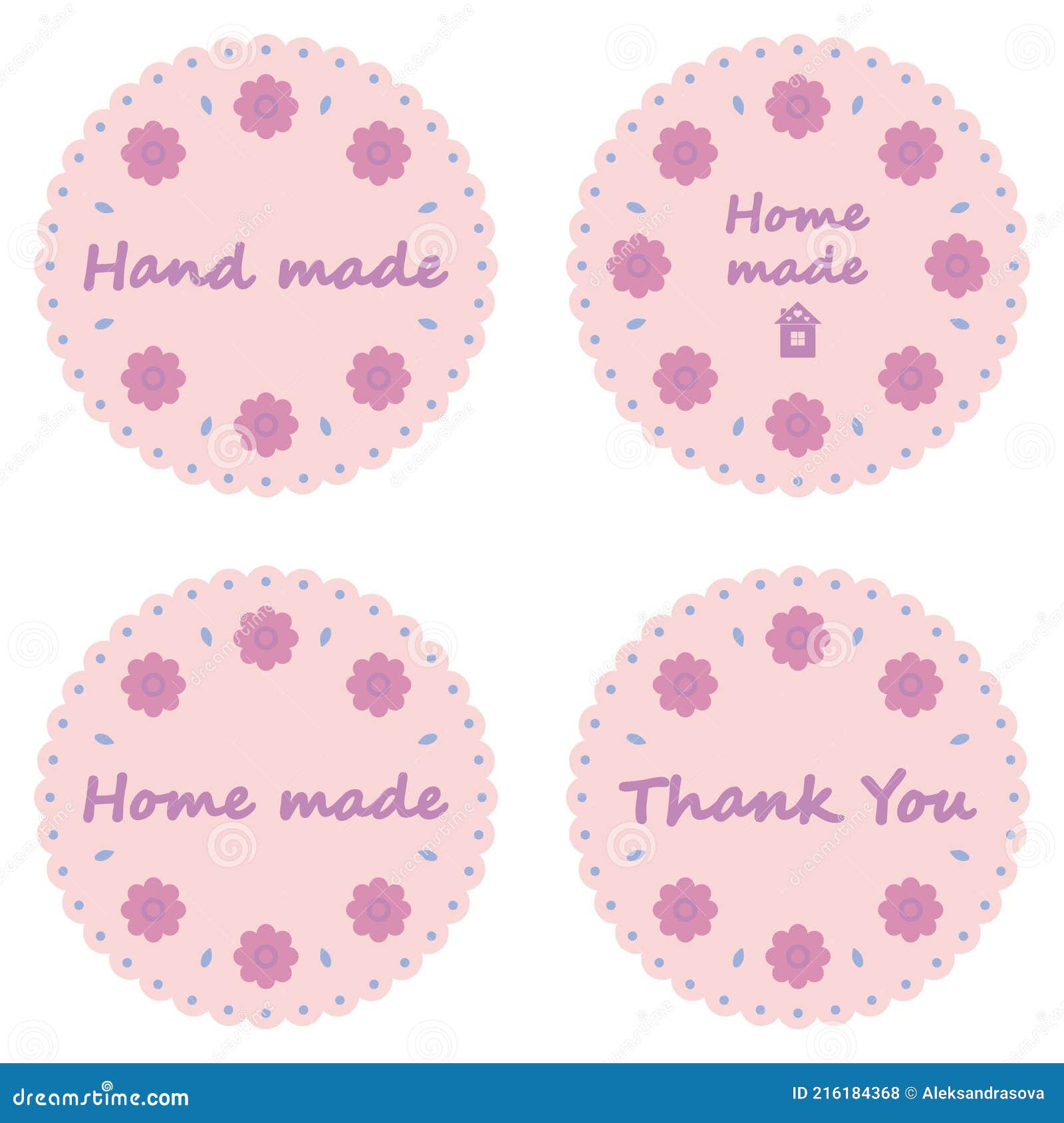 Printable Hand Made Badges. Templates of Labels, Tags for Hand Made ...