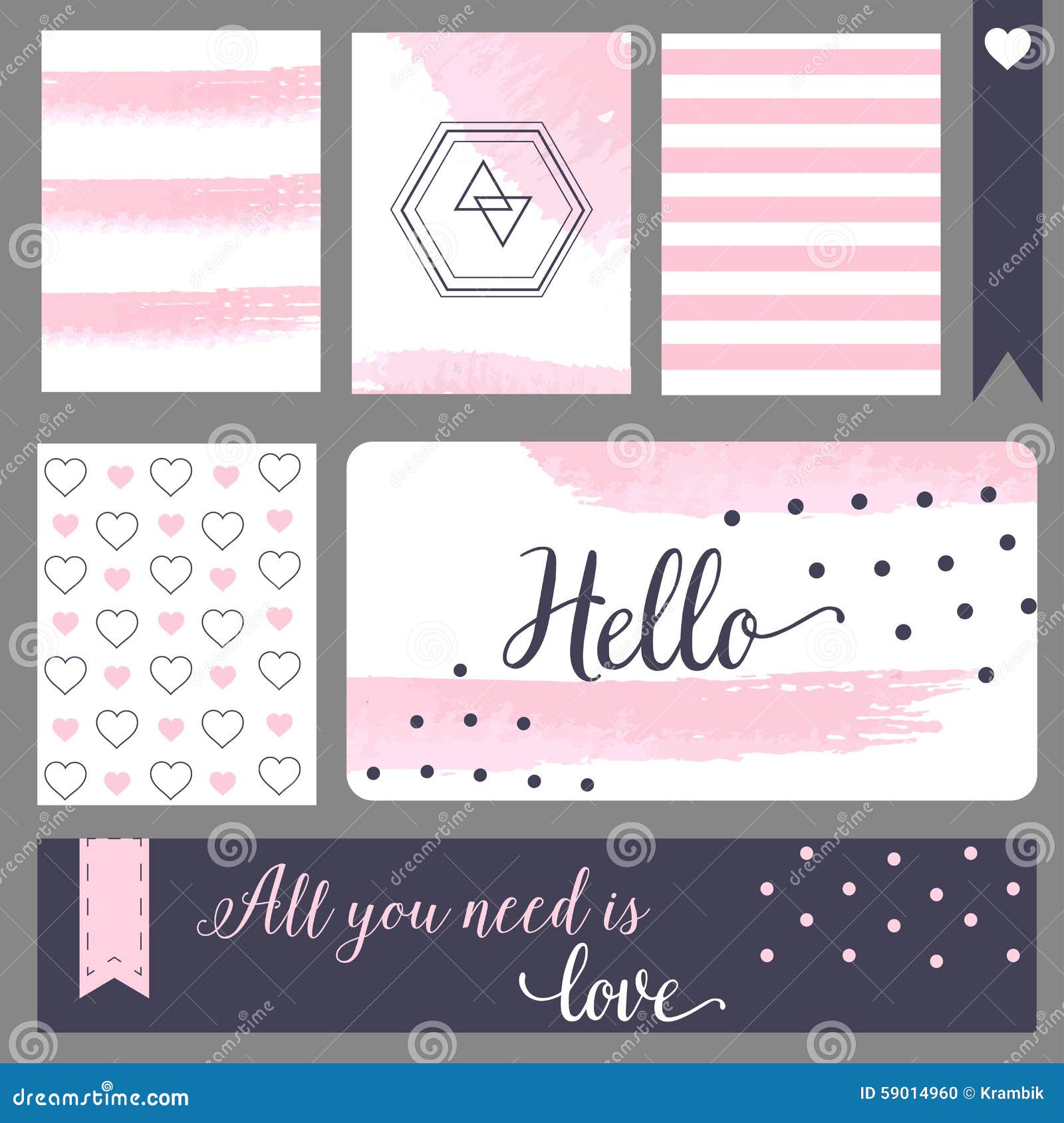 Set Of Printable Journaling Cards Cartoon Vector | CartoonDealer.com ...