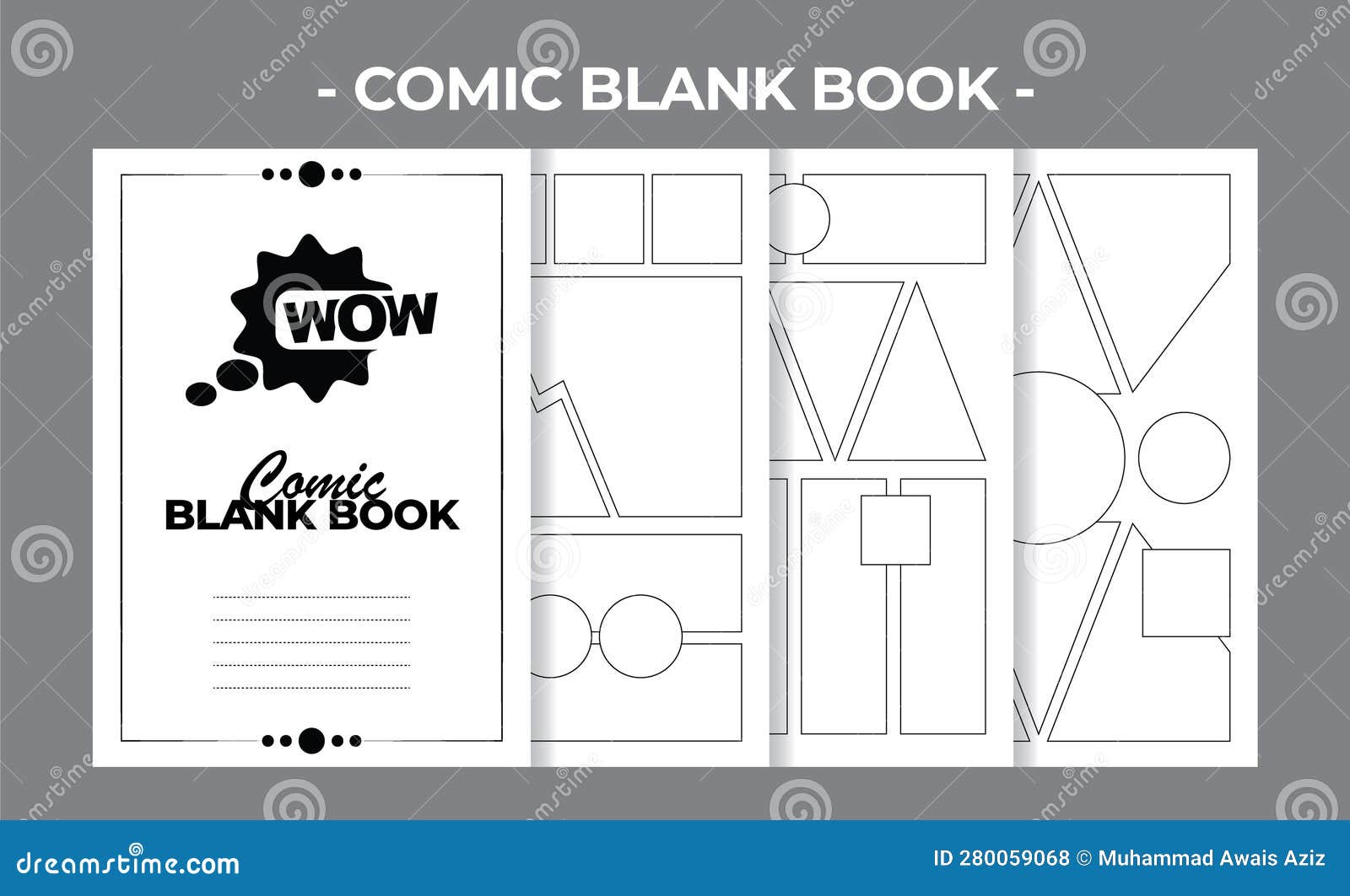 Printable KDP Comic Blank Book Vector Design Template Stock Vector ...