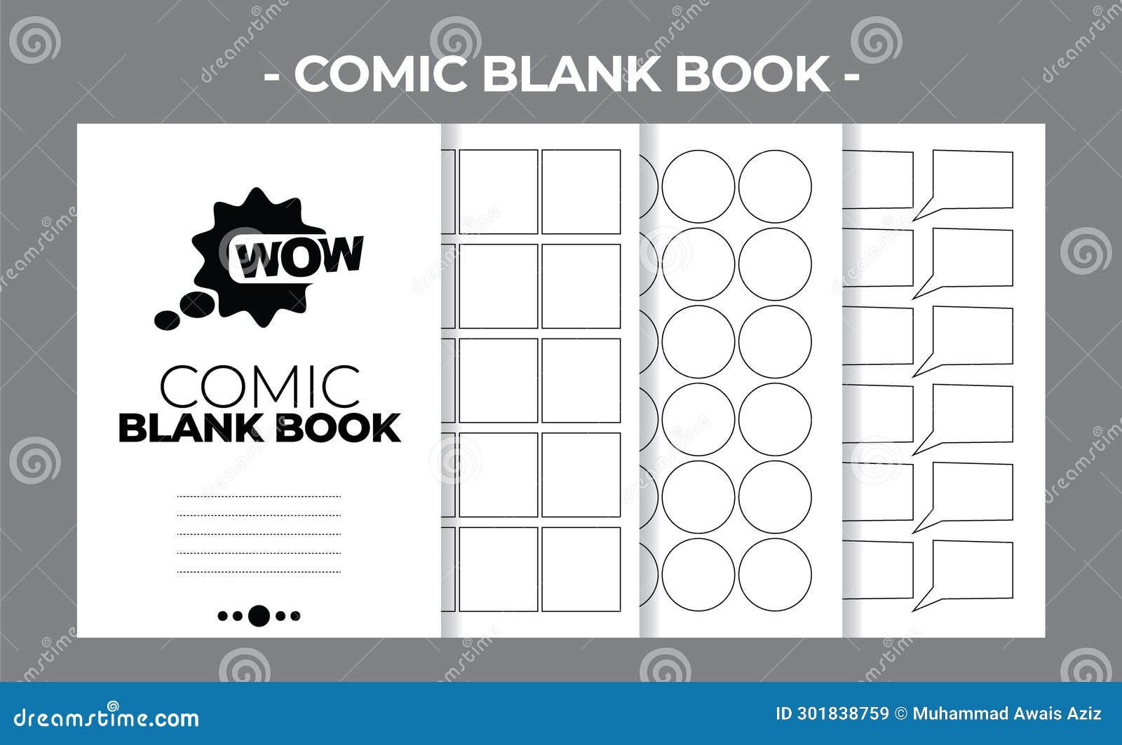 Printable KDP Comic Blank Book Vector Design Template Stock Vector ...