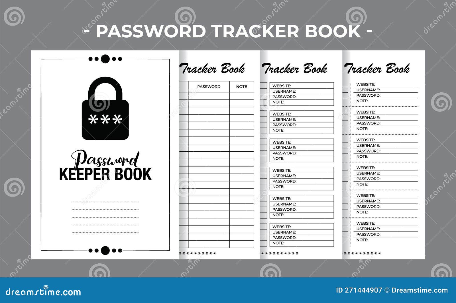Password Tracker KDP Interior Journal Template. Password Tracker Log ...