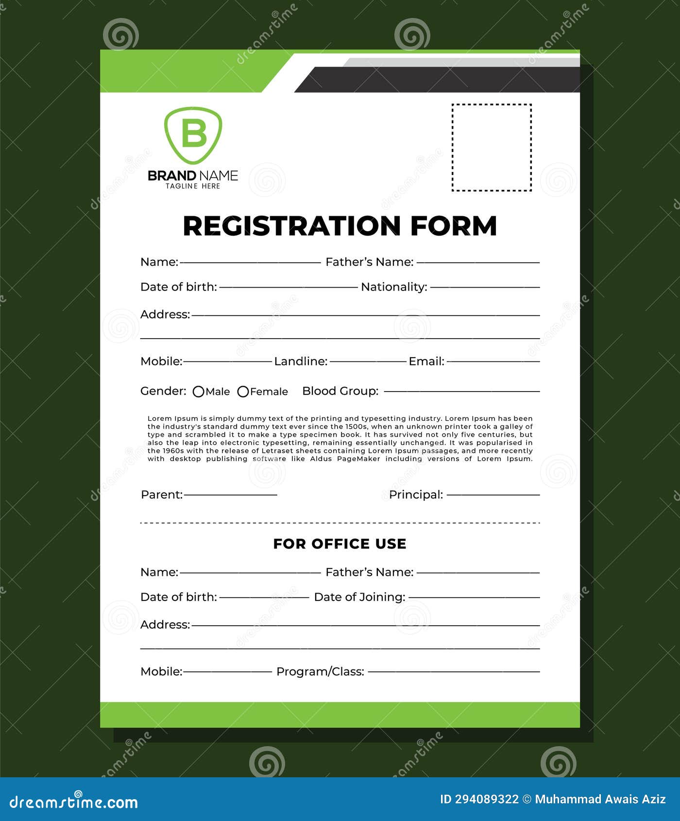 Printable KDP School Registration Form Vector Design Template Stock ... Printable KDP School Registration Form Vector Design Template Stock ...