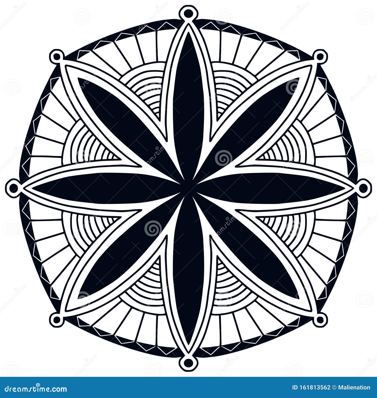 Printable Mandala Coloring Page With Sphere Subject Royalty-Free Stock ...