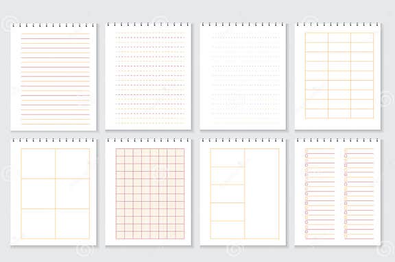 18 Printable Notebook Papers Bundle - KDP Interior Stock Vector ...