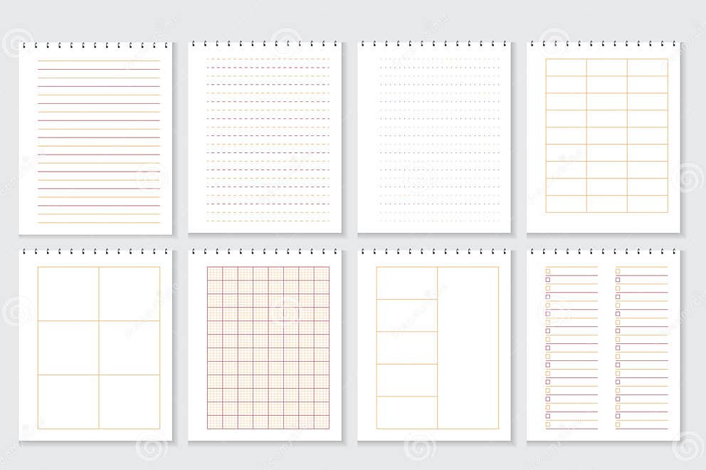 18 Printable Notebook Papers Bundle - KDP Interior Stock Vector ...