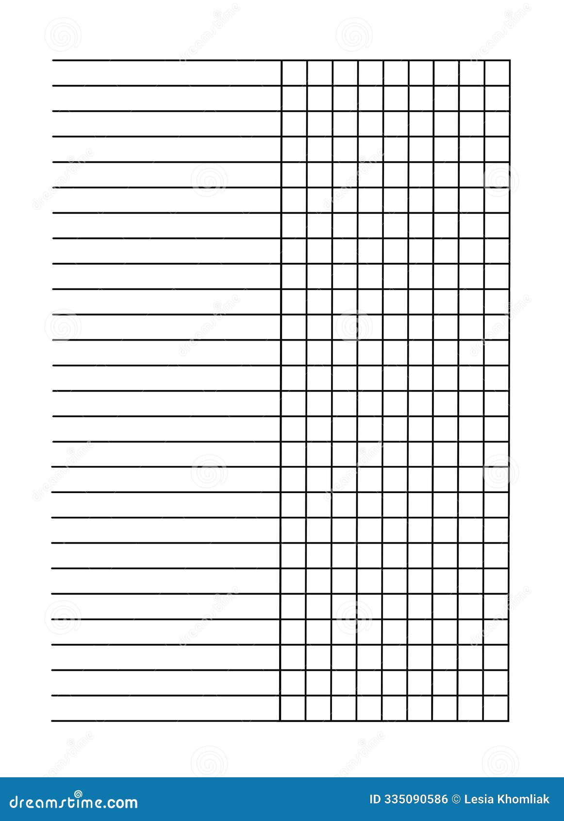 Printable Planner. Blank Document Page with Lined Paper Stock ...