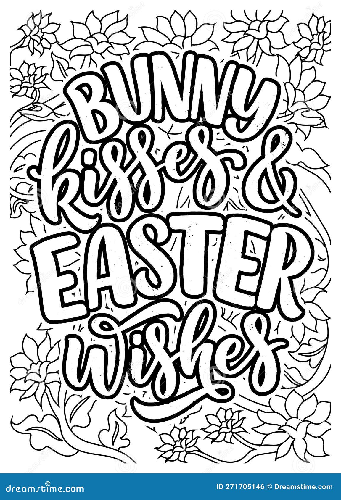 Easter Quote Coloring Pages for Adults, EasterColoring Page Design ...