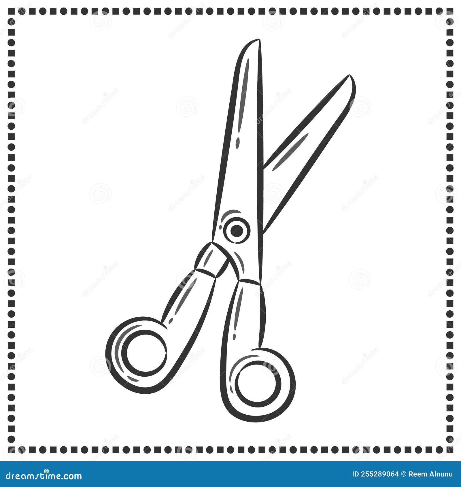 Printable Scissor Sketch for Coloring Stock Vector - Illustration of ...