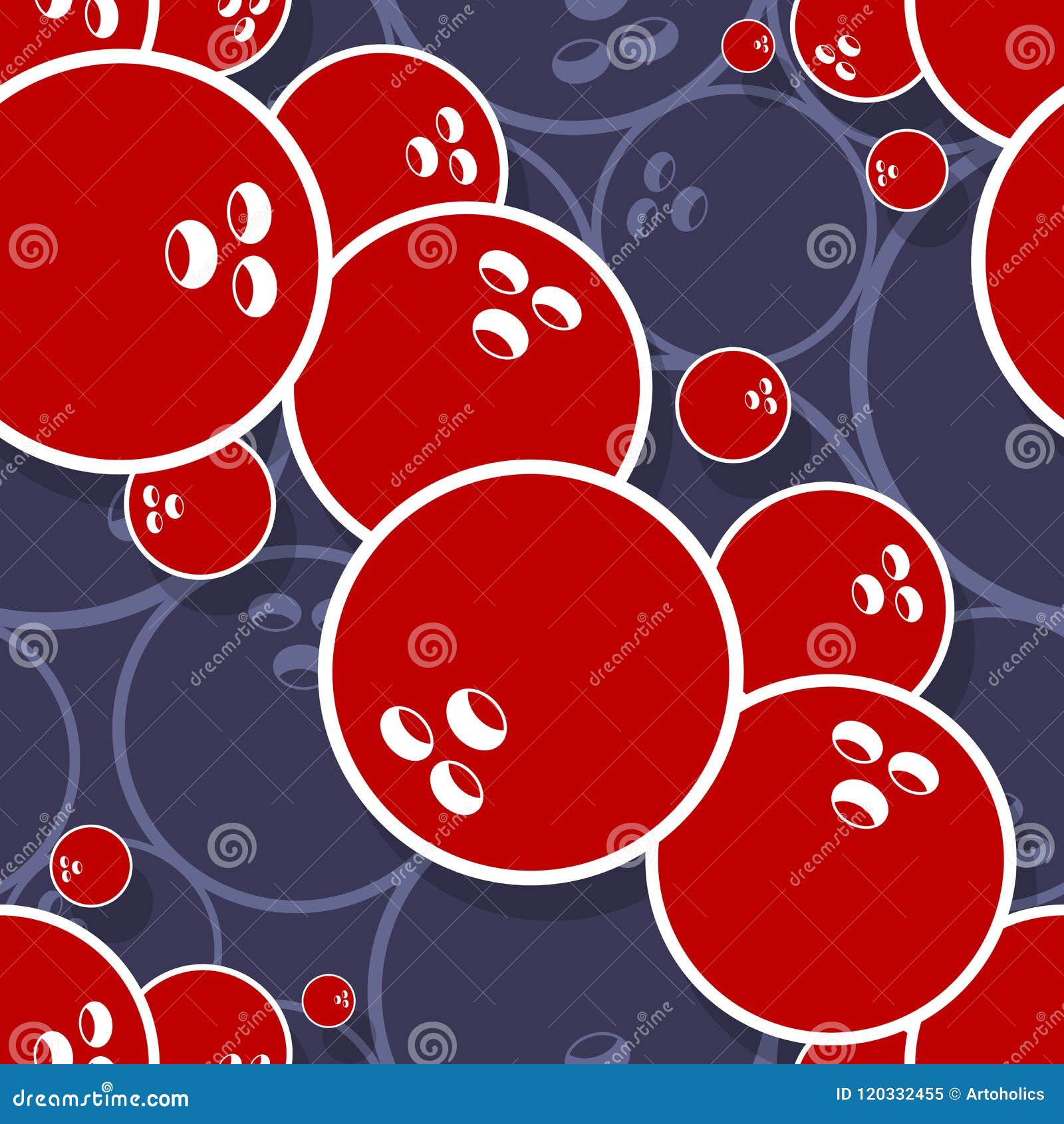 Printable Seamless Vector Pattern with Bowling Ball Graphic. Stock ...