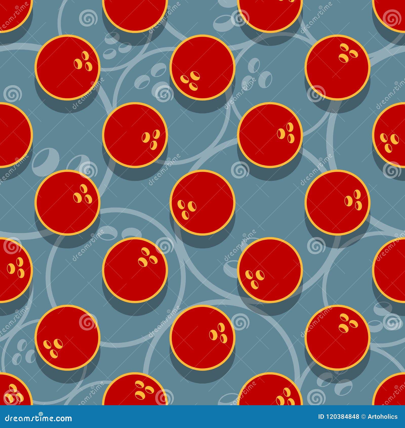 Printable Seamless Vector Pattern with Bowling Ball Graphic. Stock ...